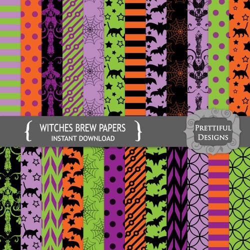 Halloween Digital Paper Ghost Scrapbook Paper Spider Paper - Etsy