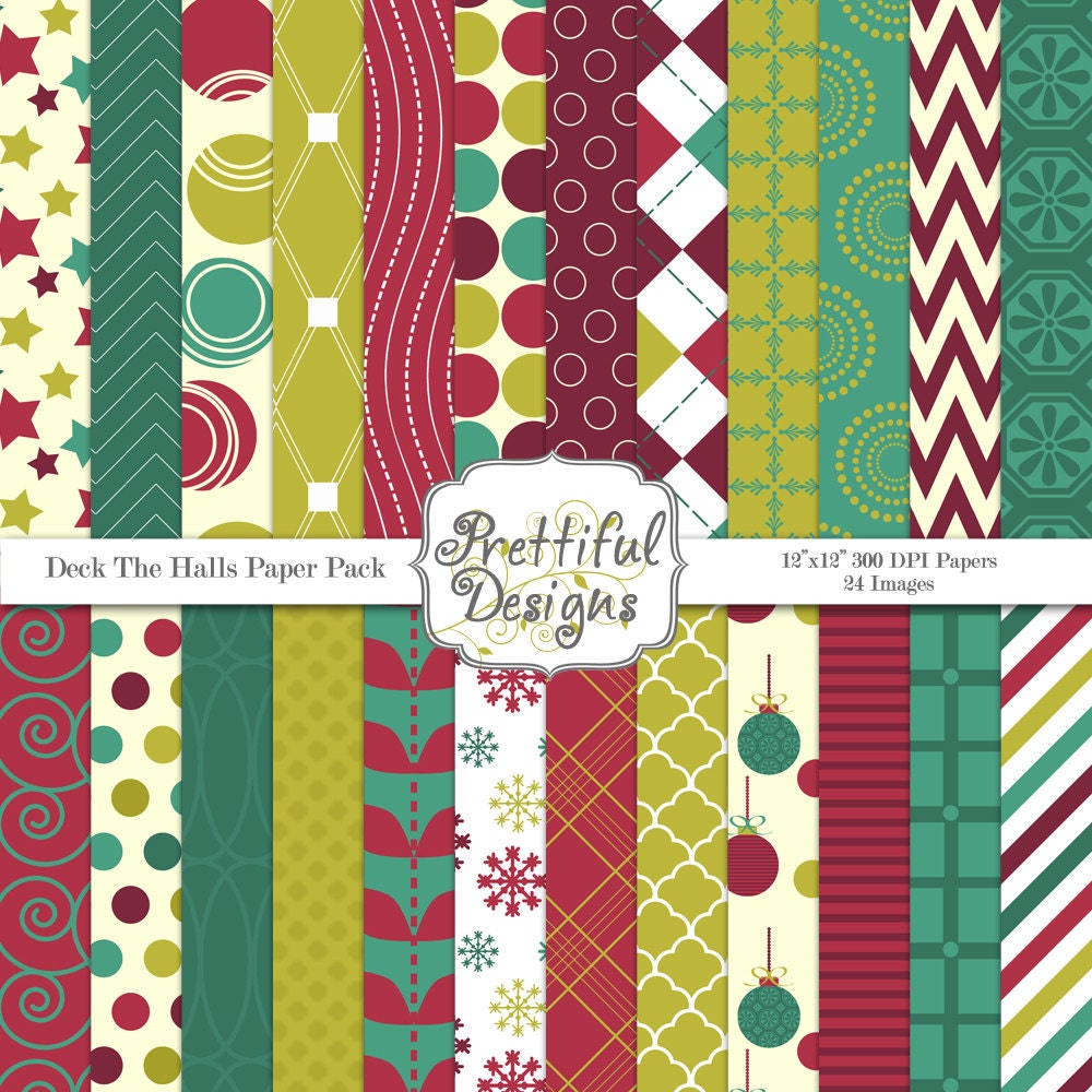 Christmas Digital Scrapbook Kit With Papers Frames and Clip - Etsy