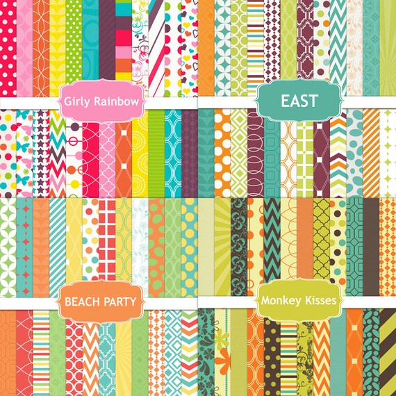 Commercial Use Digital Scrapbooking Printable Paper Pack | Etsy