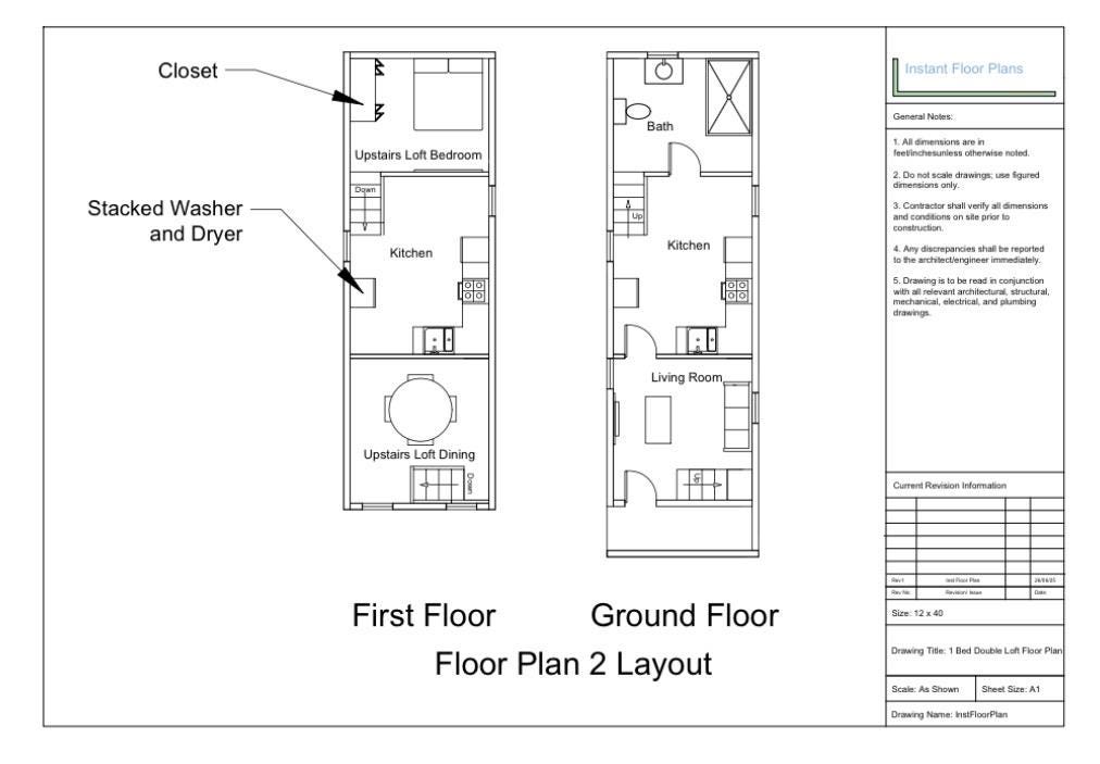 Shed to Home Conversion Floor Plan: 12x40 DIY Cabin Design (PDF ...