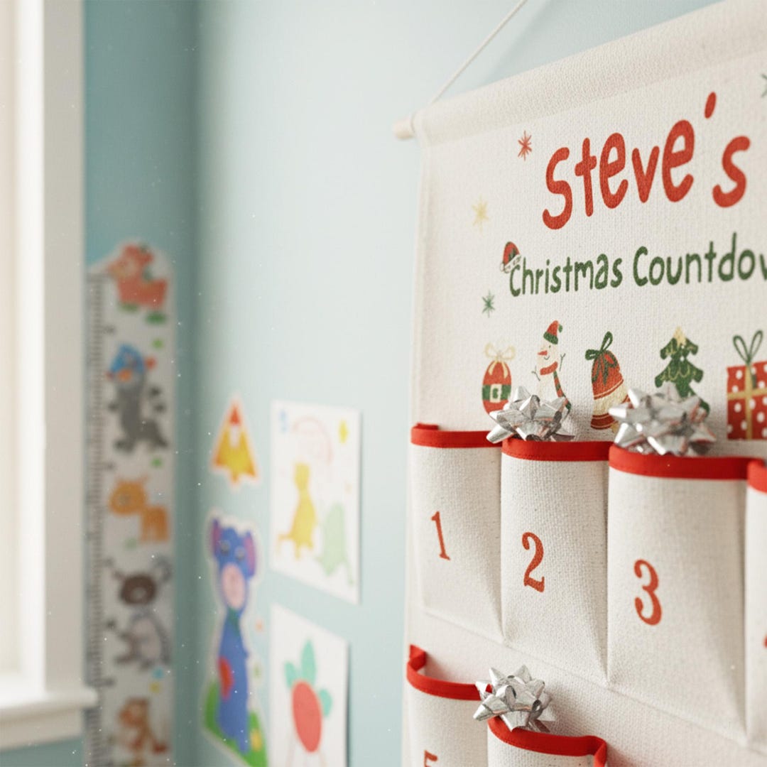 Personalized Name Advent Calendar, Wall Hanging Calendar With Pockets ...