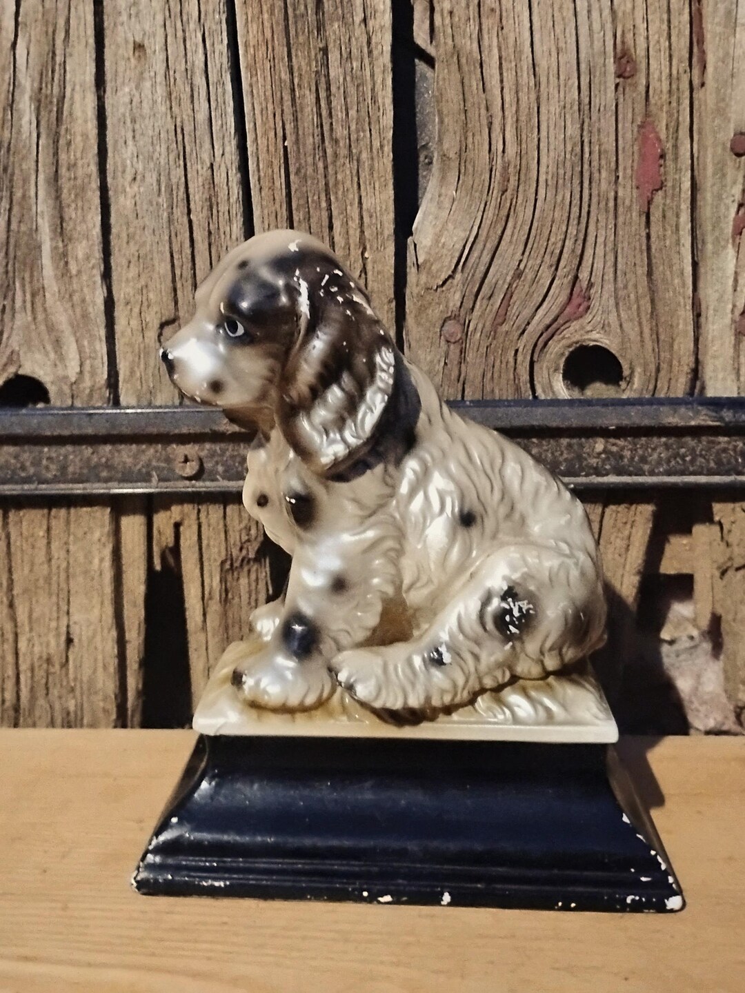 Vintage 1950s Japanese Porcelain Cocker Spaniel Figurine on a Base. - Etsy