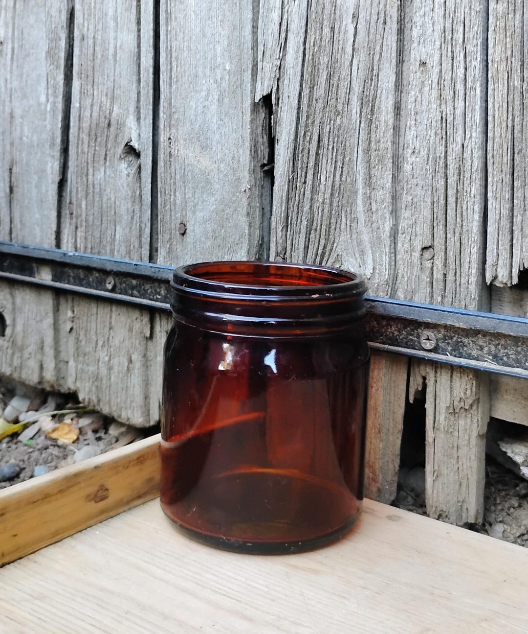 Vintage 250ml Amber Colored Glass Jar Without the Lid. - Etsy
