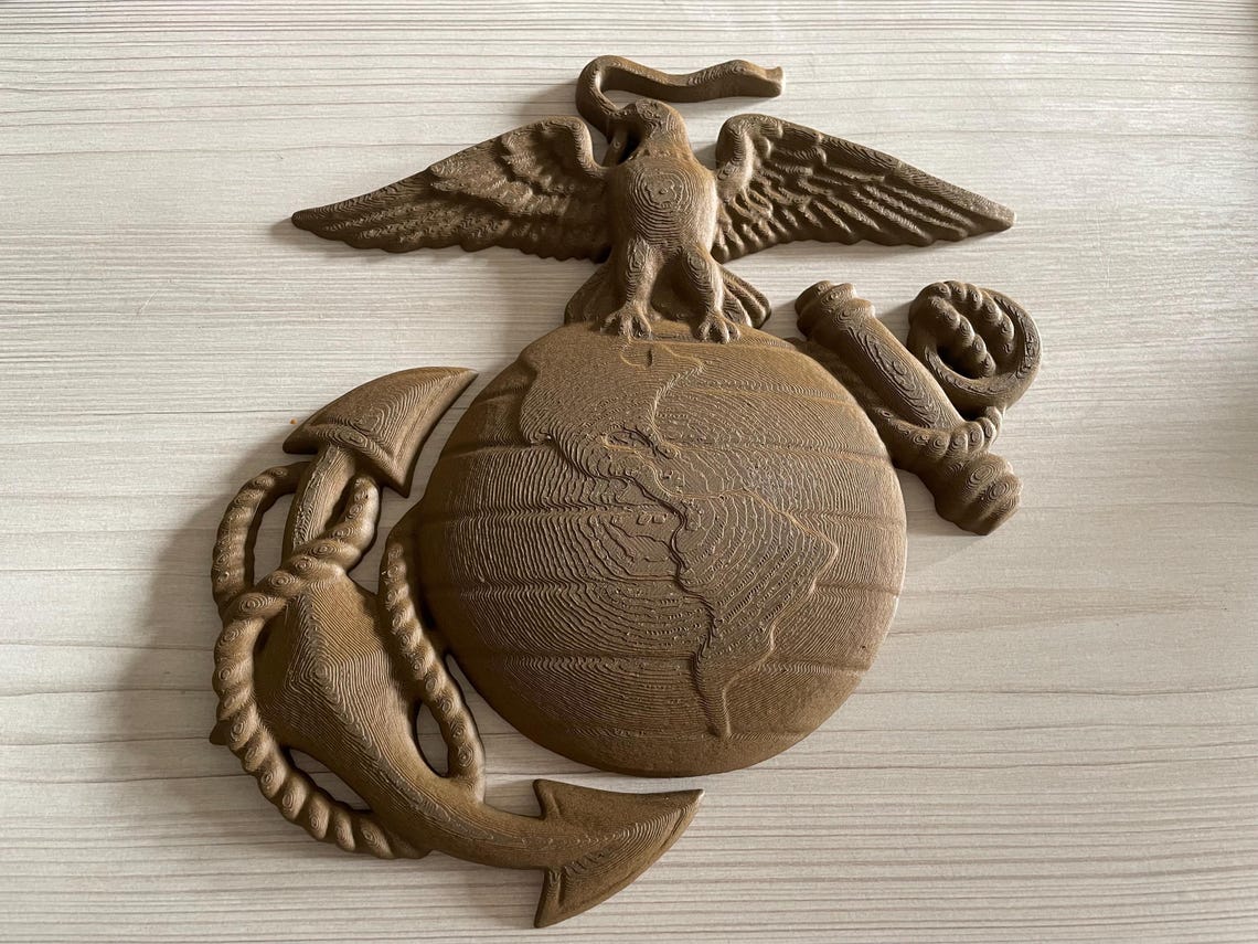 USMC United States Marine Corps Eagle Globe Anchor EGA 3D Black Walnut ...