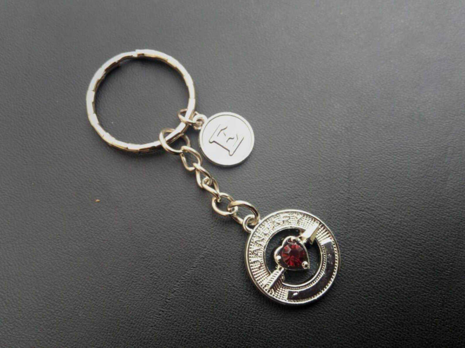 Personalized Birthstone Keychain, Custom Initial Charm Keyring ...