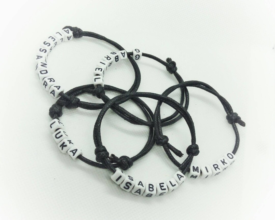 Set of SIX Custom Friendship Bracelets Name Bracelet for - Etsy