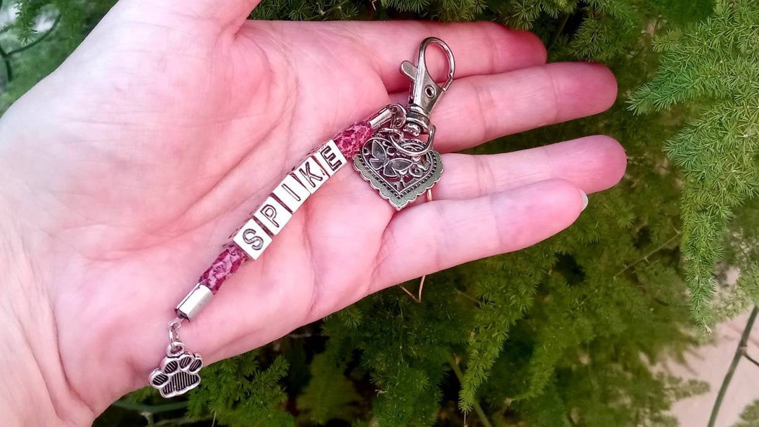 Personalized Pet Name Keyring, Custom Pet Name Gift for Animal Lover ...