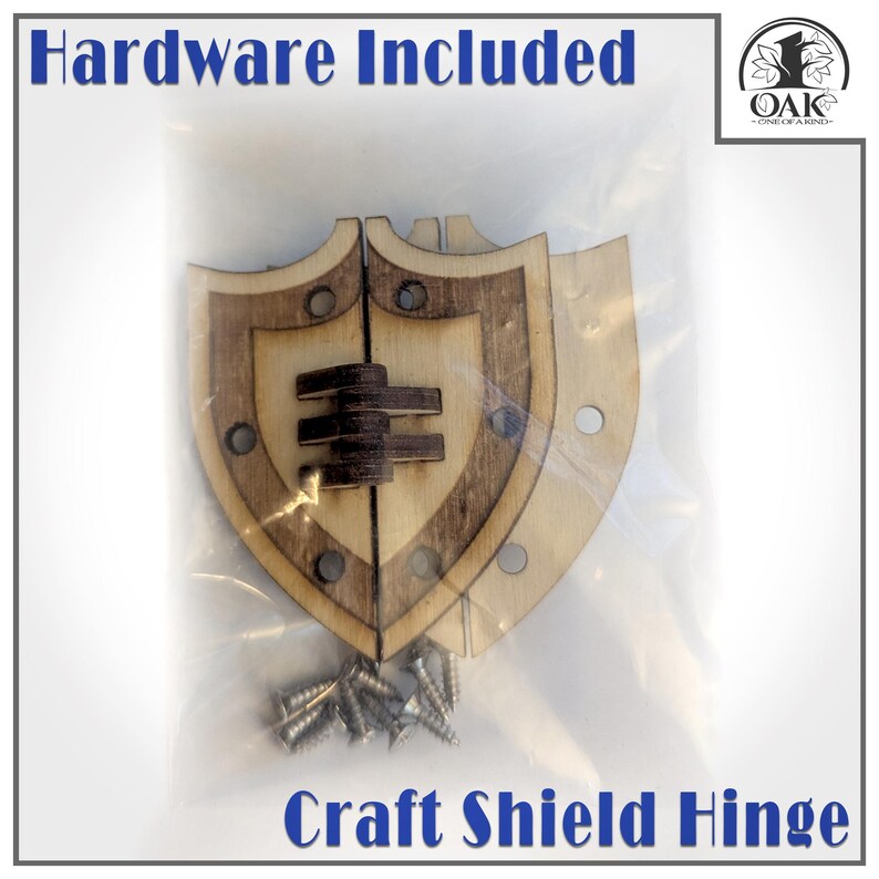 Hinges - Wooden Shield Hinges for Crafts - Hardware Included - Elegant ...