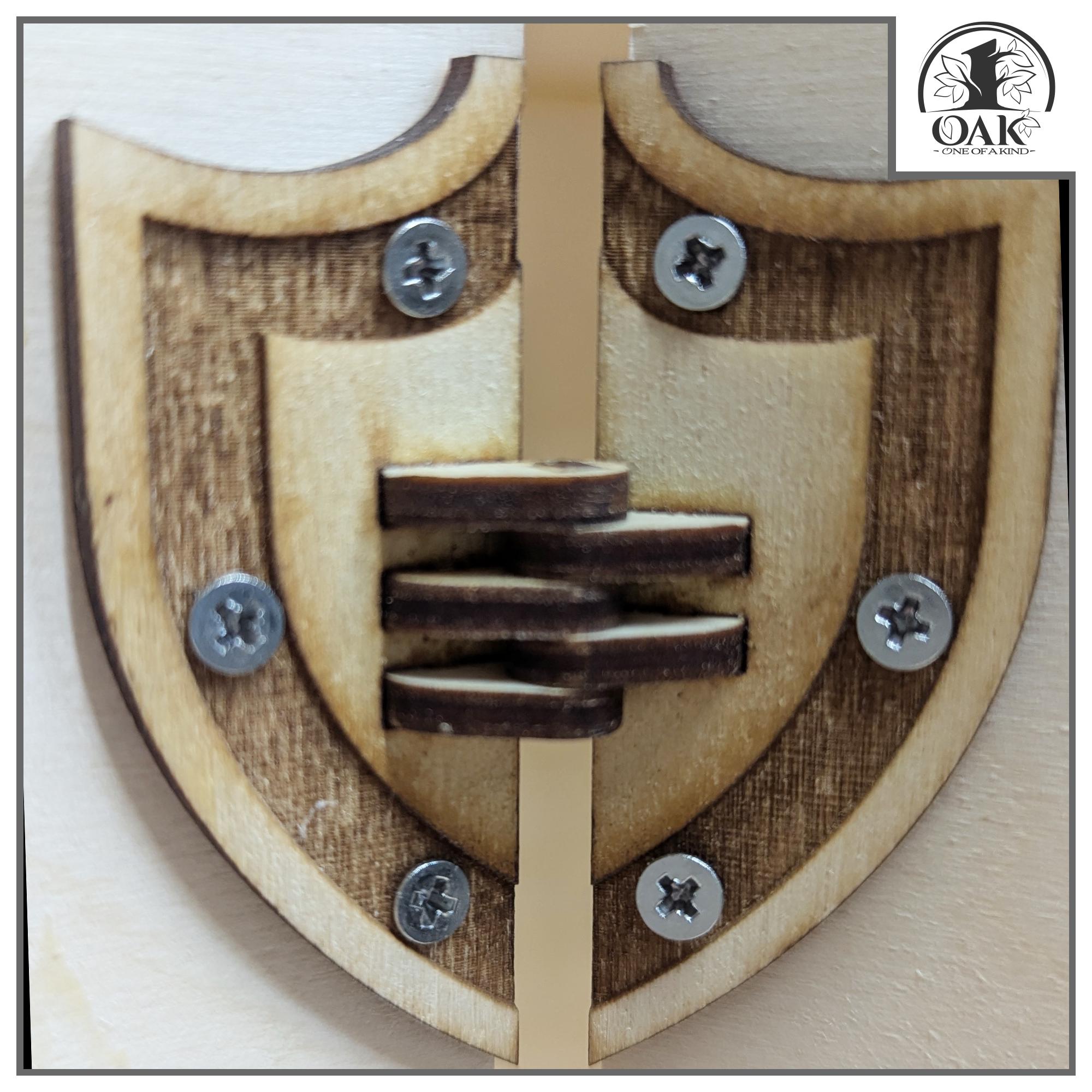 Hinges - Wooden Shield Hinges for Crafts - Hardware Included - Elegant ...