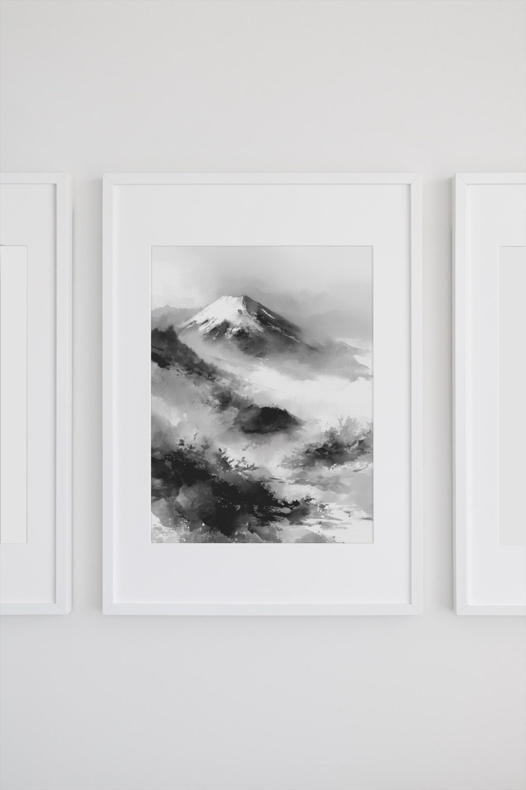 Mount Fuji Sumi-e Wall Art｜japanese Ink Landscape｜zen Nature Decor - Etsy