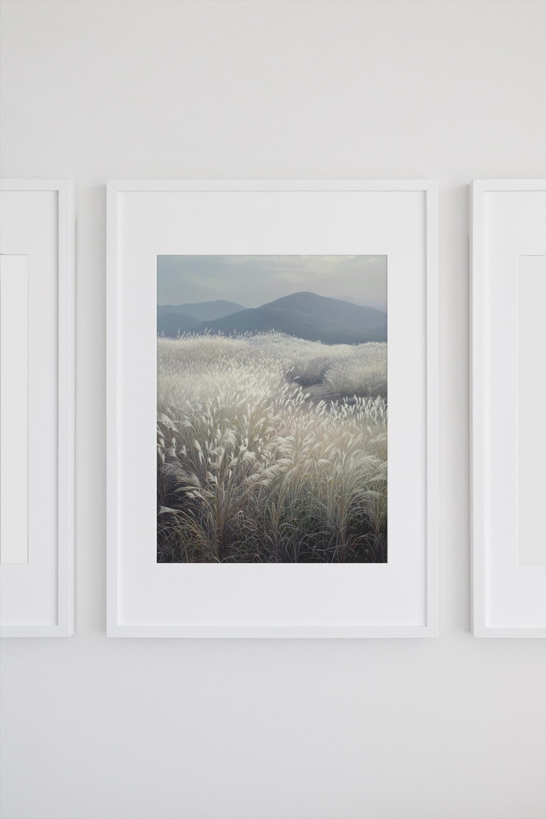 Silver Grass Field Print｜japanese Autumn Art｜mountain Landscape Poster ...