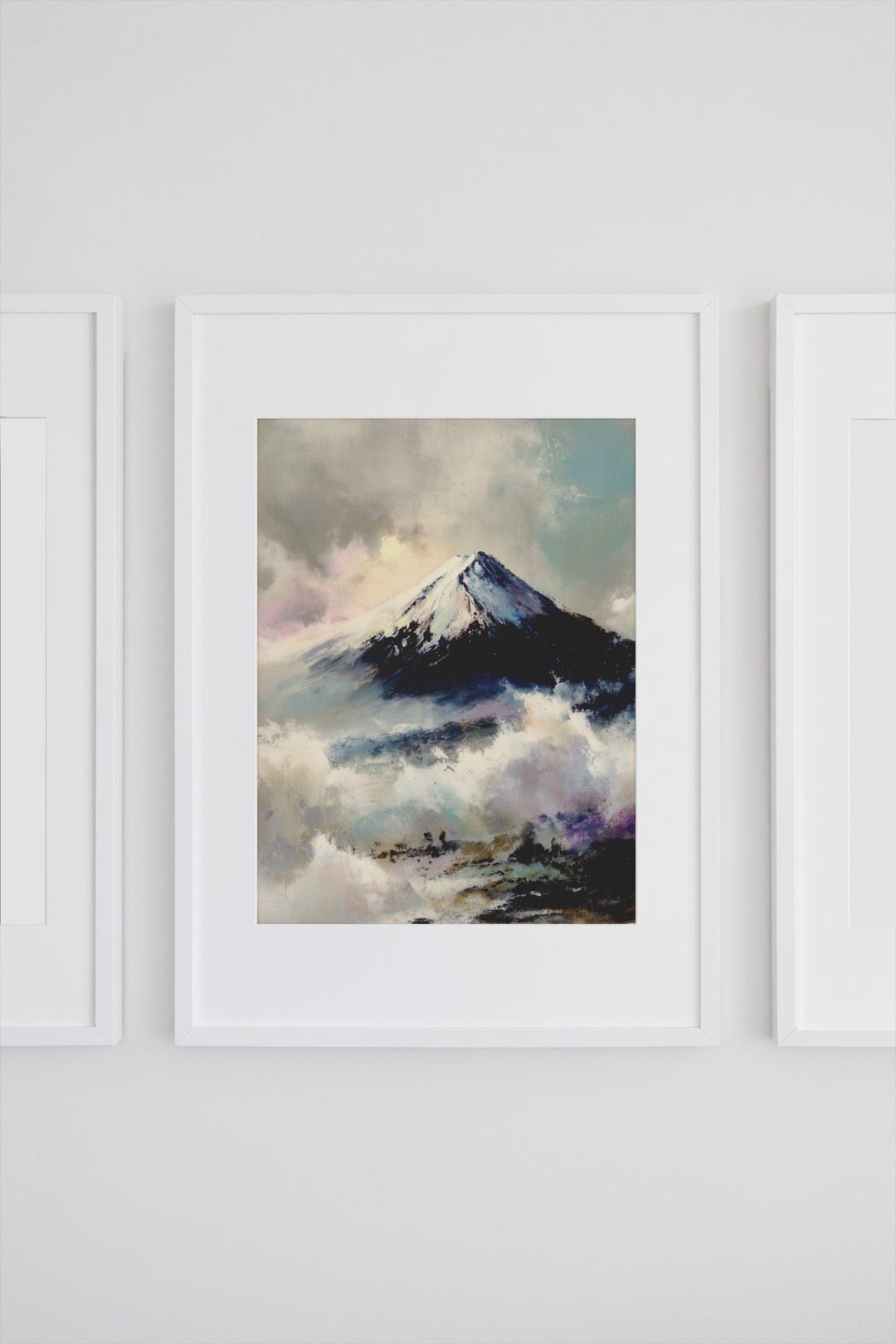 Sumi-e Mount Fuji Wall Art｜japanese Ink Landscape｜sacred Mountain Decor ...