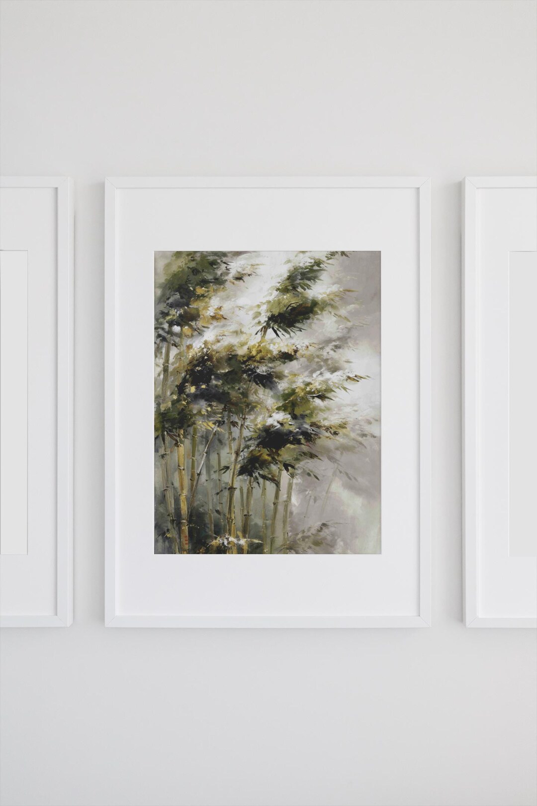 Sumi-e Bamboo Forest Wall Art｜zen Ink Painting｜japanese Nature Decor - Etsy