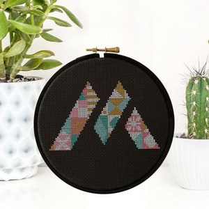 Geometric Initial - M - Modern Cross Stitch Pattern - Digital Download ...