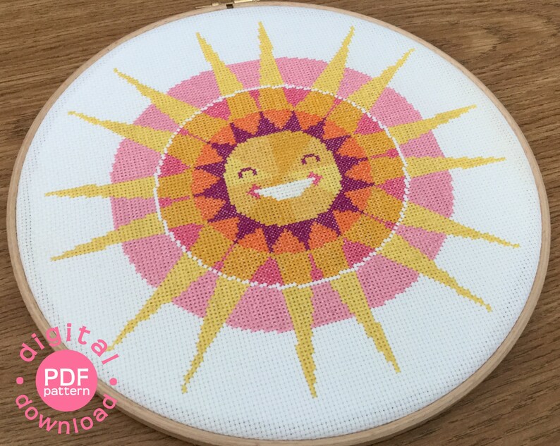 Ray of Sunshine Modern Cross Stitch Pattern Digital | Etsy
