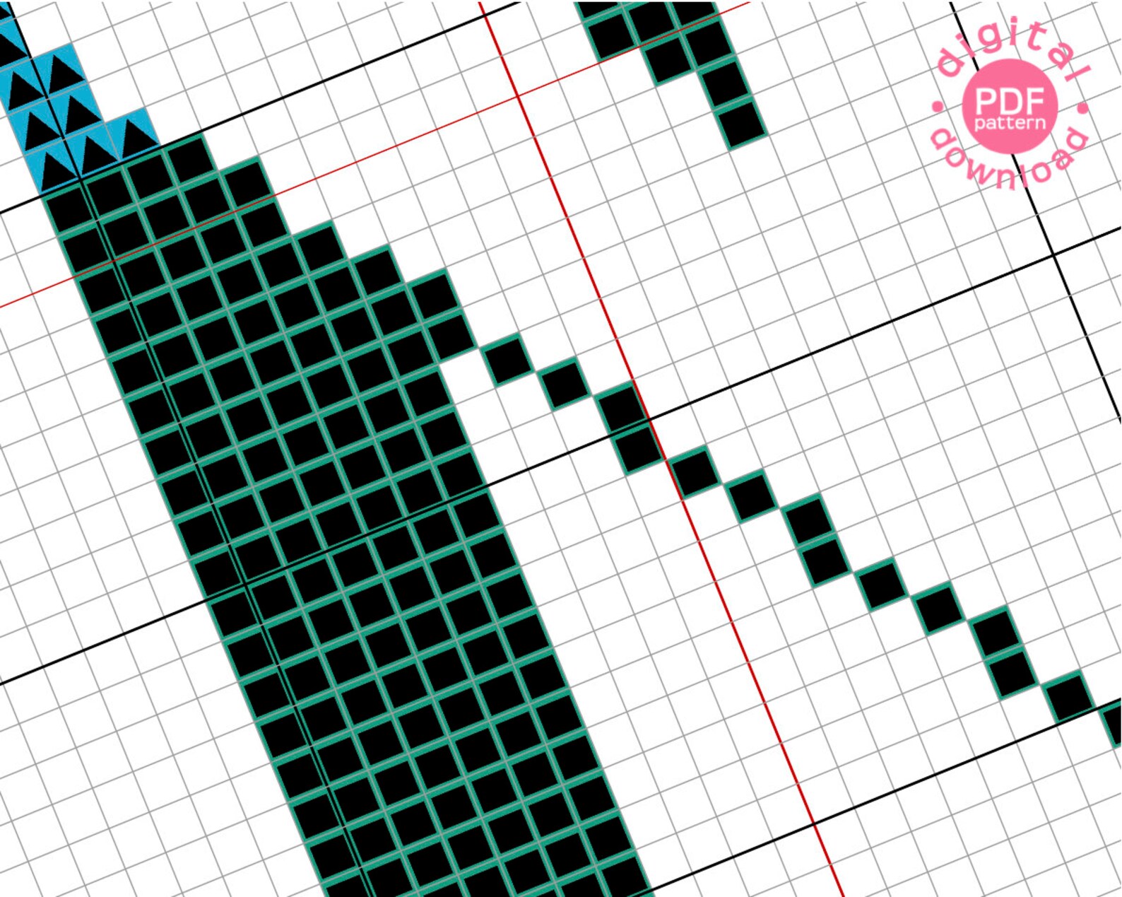 Two Tone Initial - N - Modern Cross Stitch Pattern - Digital Download ...