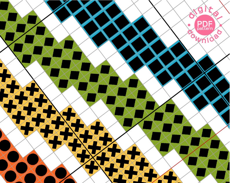 Retro Rainbow Initial V Modern Cross Stitch Pattern - Etsy