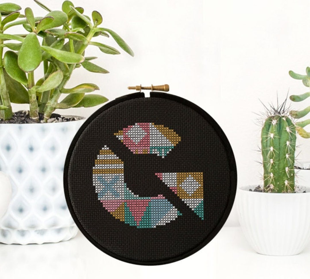 Geometric Initial G Modern Cross Stitch Pattern Digital Download ...