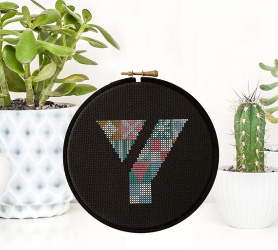 Geometric Initial Y Modern Cross Stitch Pattern Digital - Etsy