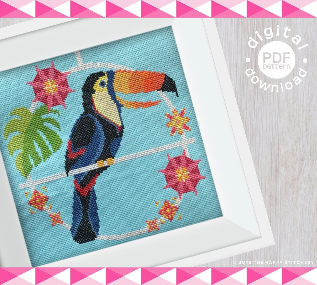Tropical Toucan - Modern Cross Stitch Pattern - Digital Download ...