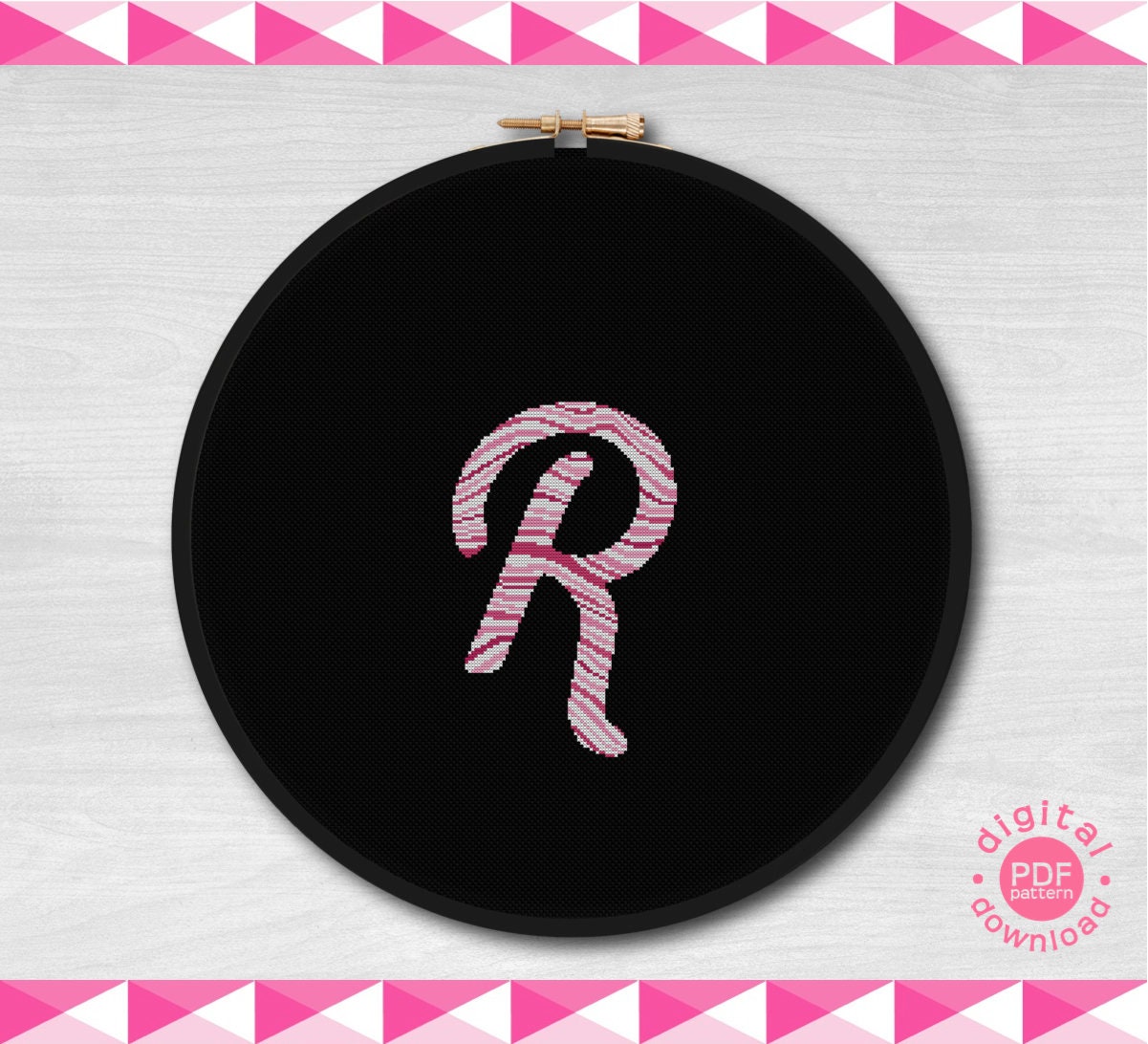 Marble Initial R Modern Cross Stitch Pattern Digital | Etsy