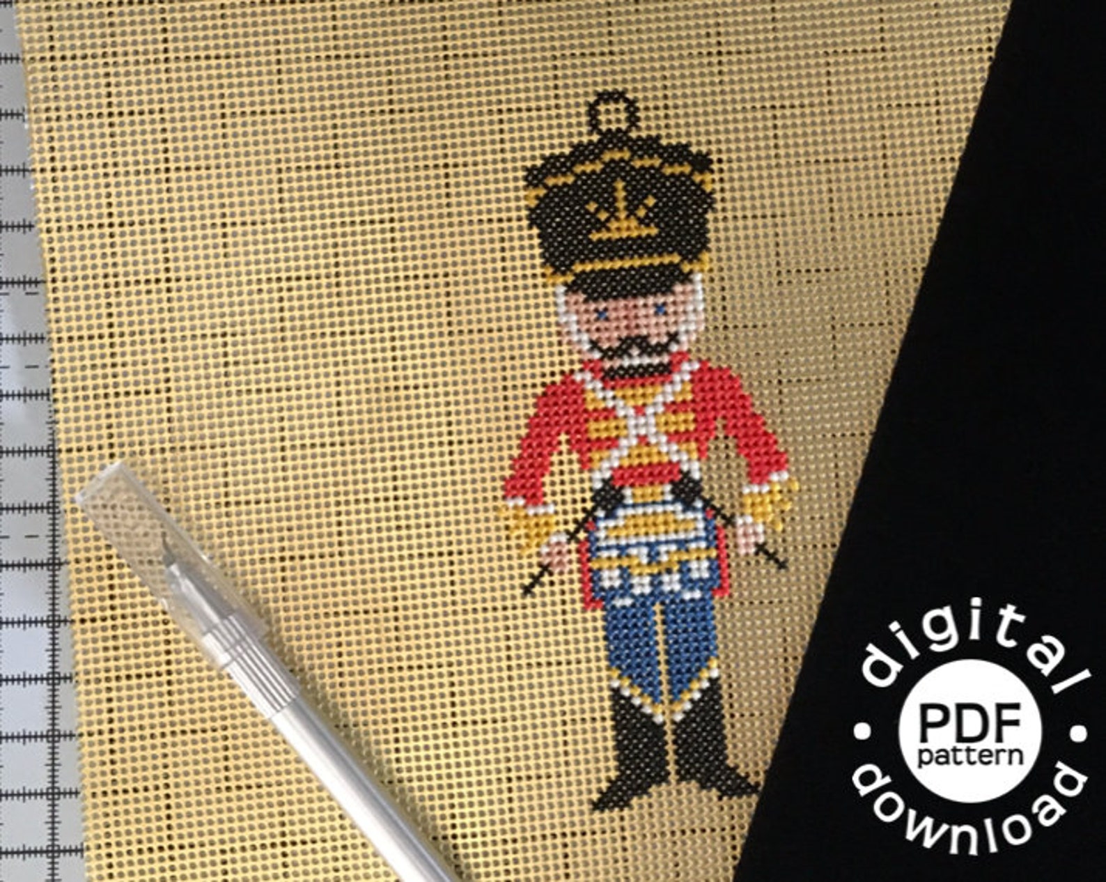 Toy Soldier Ornament - Modern Cross Stitch Pattern - Digital Download ...