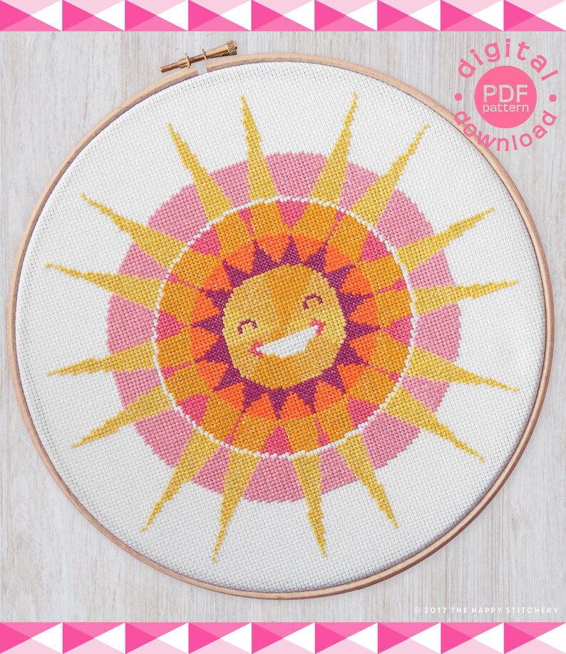 Ray of Sunshine Modern Cross Stitch Pattern Digital | Etsy