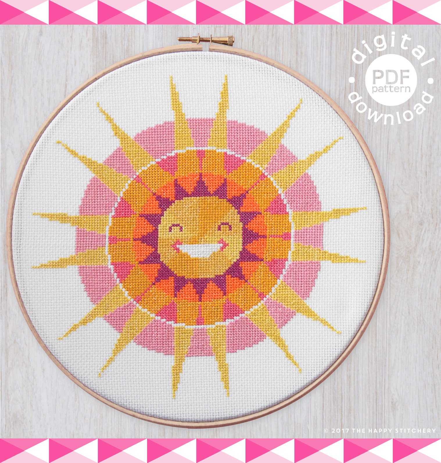 Ray of Sunshine Modern Cross Stitch Pattern Digital | Etsy