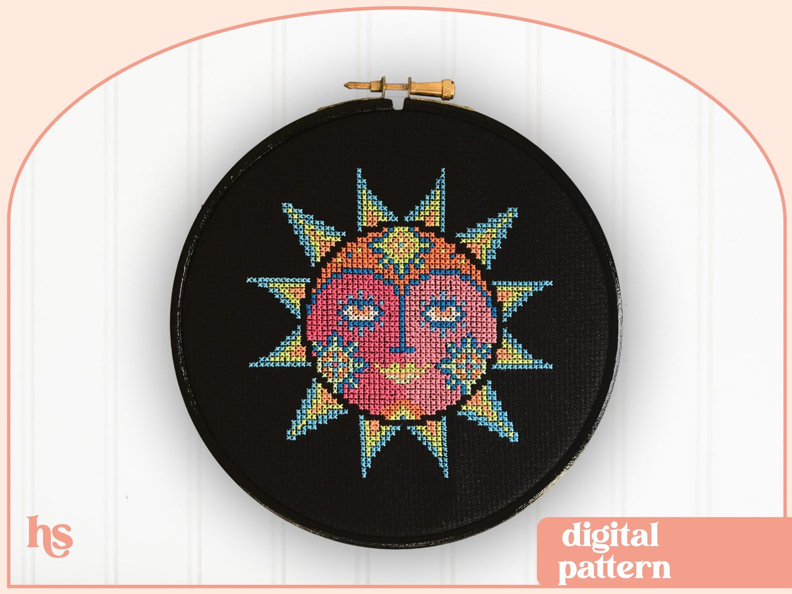 Mexican Sun - Modern Cross Stitch Pattern - Digital Download Pattern ...