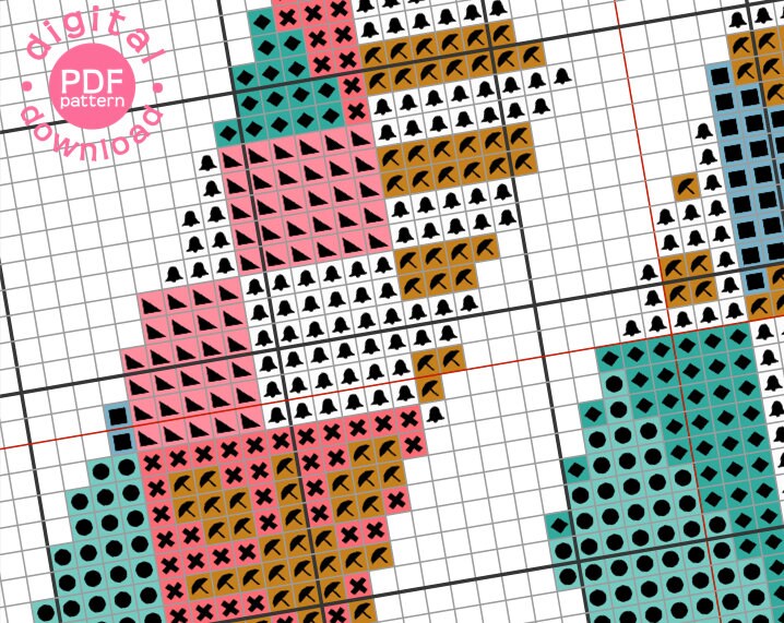 Geometric Initial M Modern Cross Stitch Pattern Digital - Etsy