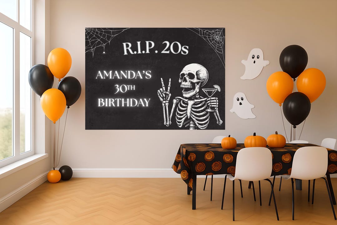 Death to My 20s 30th Birthday Backdrop Banner, Rip to My 20s Party ...