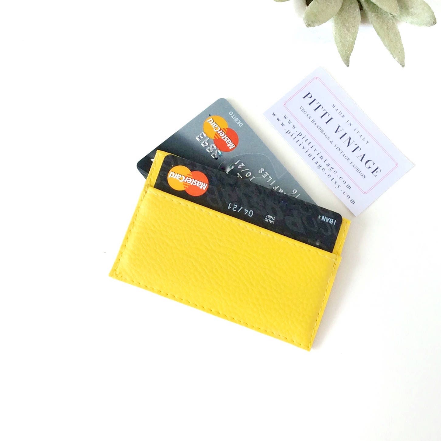 Yellow Credit Card Sleeve Thin Wallet Slim Wallet Women | Etsy