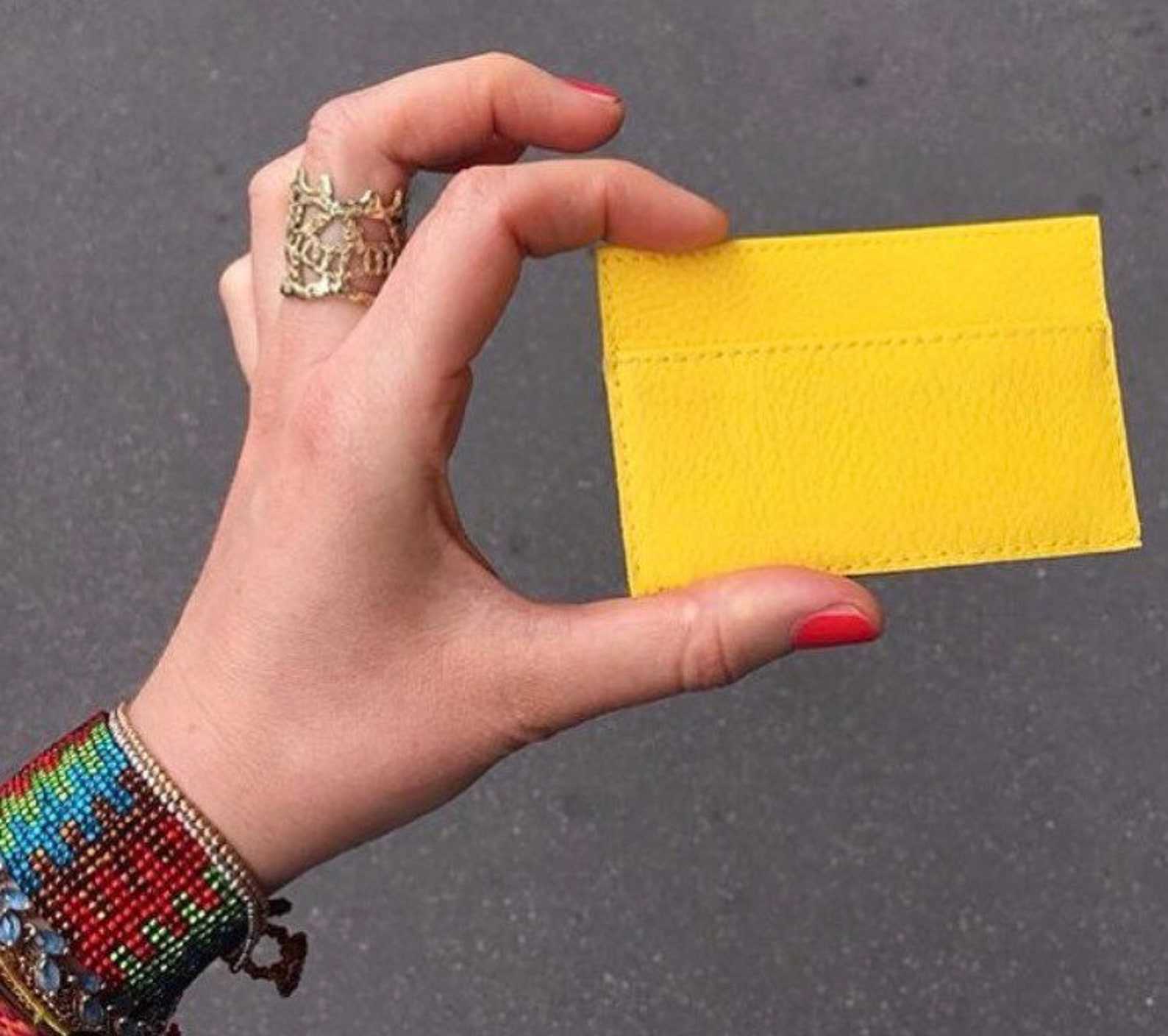 Yellow Credit Card Sleeve Thin Wallet Slim Wallet Women - Etsy