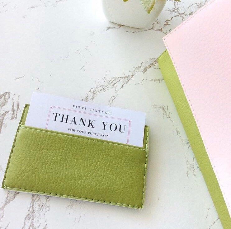 Vegan Leather Credit Card Holder Pink Credit Card Case | Etsy