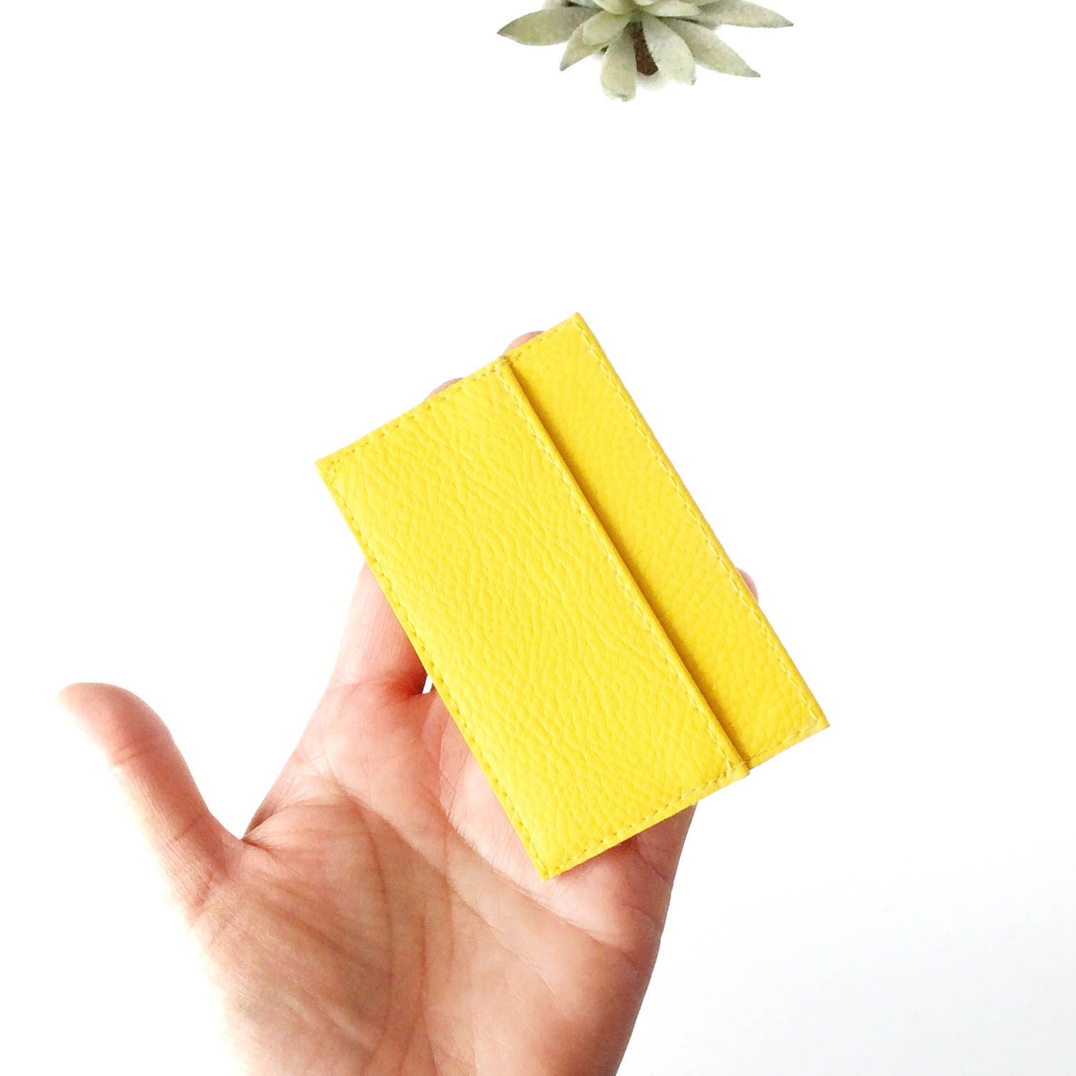 Yellow Credit Card Sleeve Thin Wallet Slim Wallet Women | Etsy