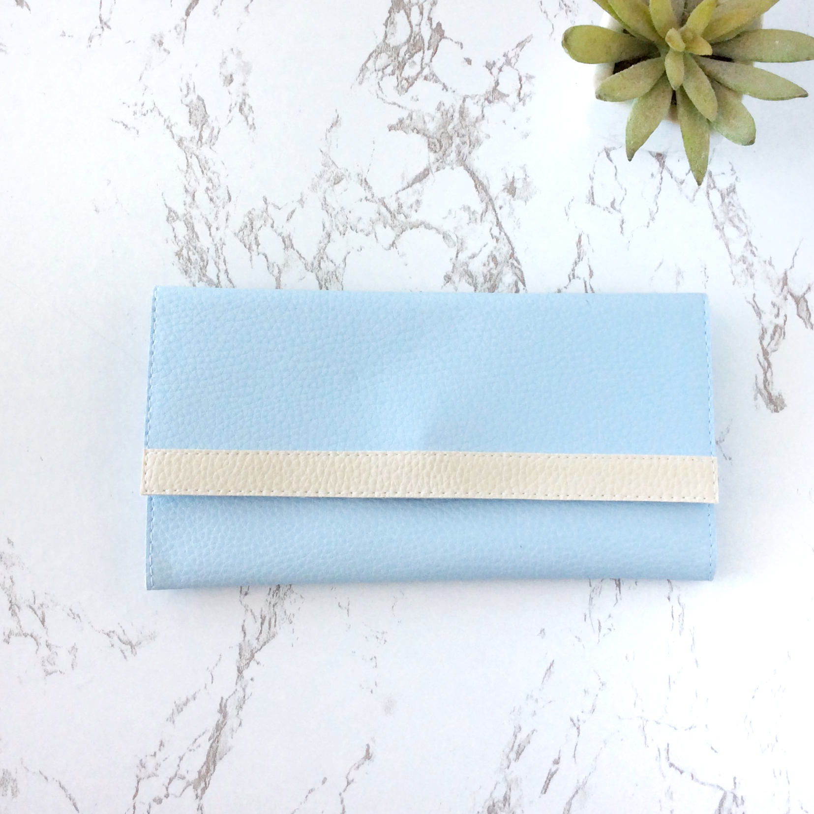 Light blue wallet vegan leather wallet cute wallet clutch | Etsy