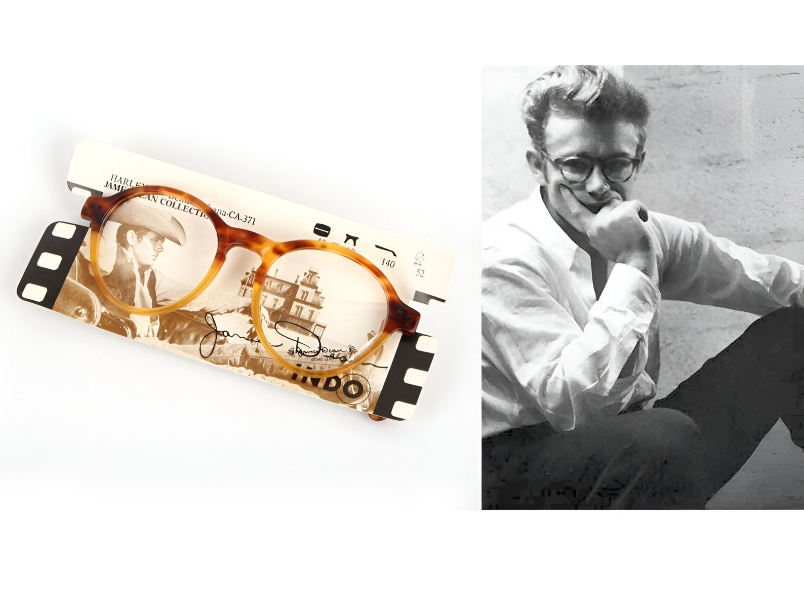 James Dean Eyeglasses, Vintage Brown Glasses Frame, Duotone Transparent ...
