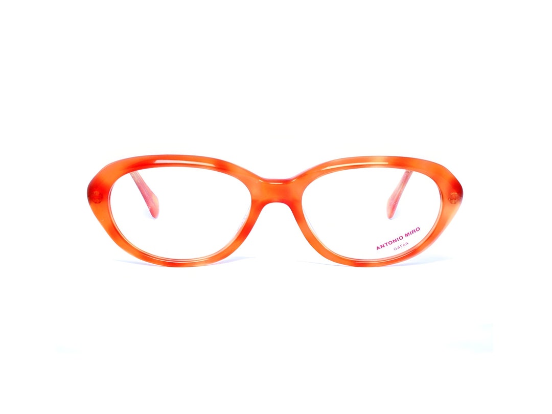 Orange Eyeglasses, Vintage Oval Glasses Frame for Women, 80s Italian ...