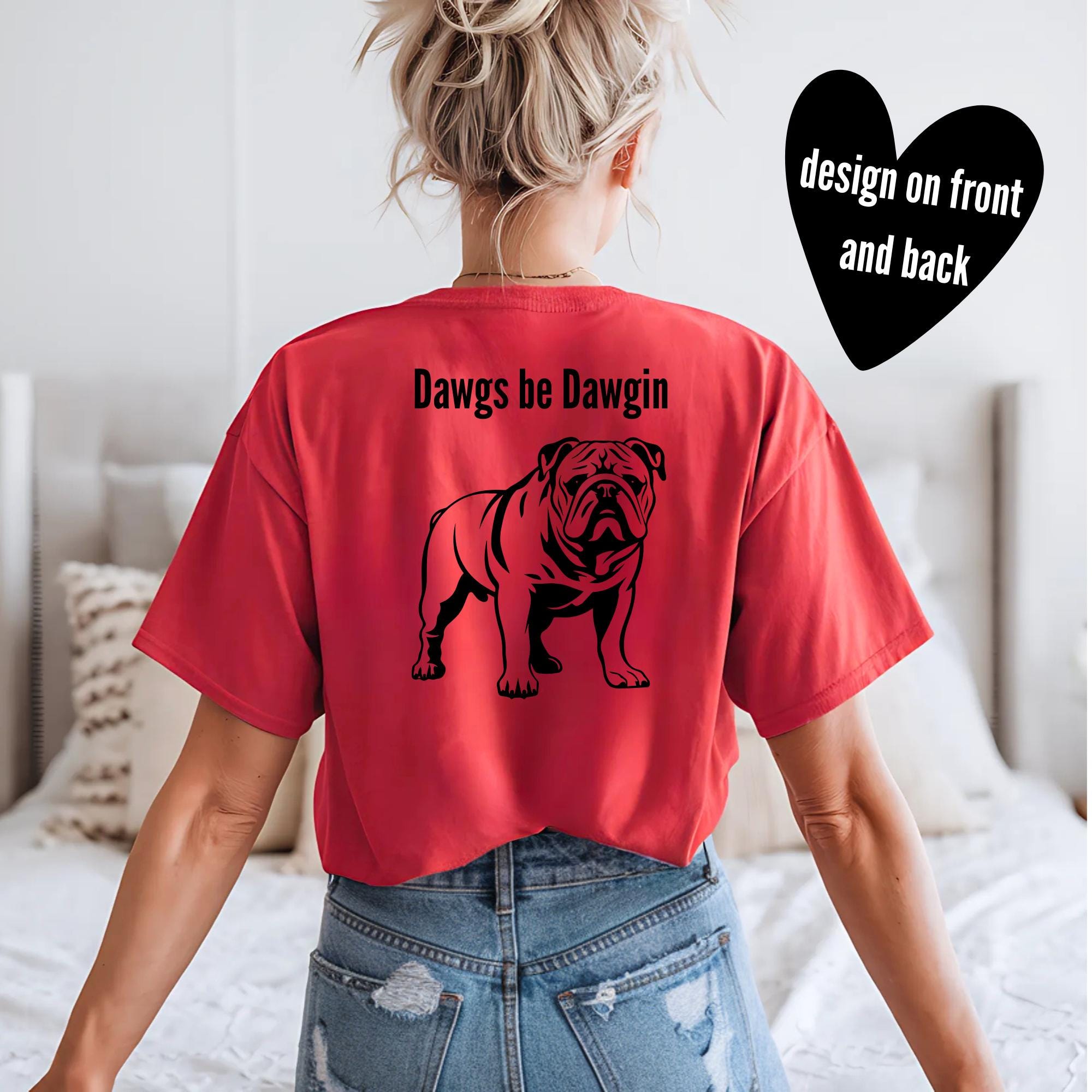 UGA College Football Season Tshirt Red and Black Game Day Shirt Dawgs ...