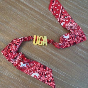 UGA Georgia Bulldogs Slide Charm Scarf Bracelet RED - Etsy