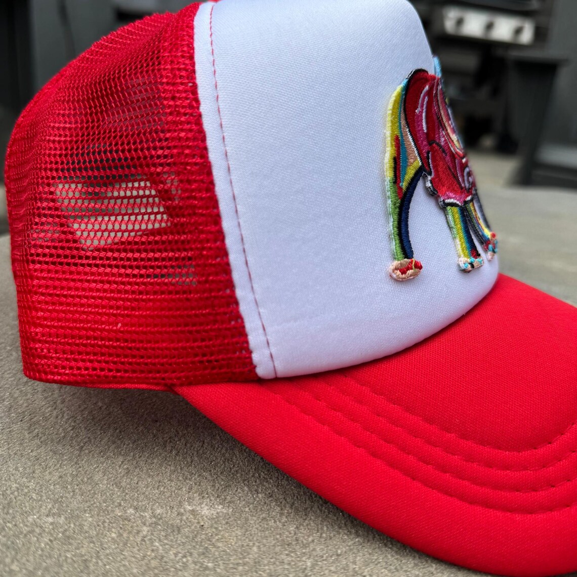 Game Day Dawg Patch Foam Trucker Hat Red and Black Tailgate Accessory Georgia Sorority UGA Hat ...