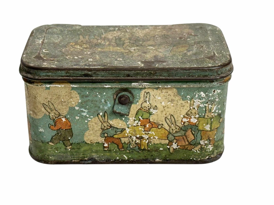 Vintage 1920s Peter Rabbit Lunch Pail Tin - Etsy