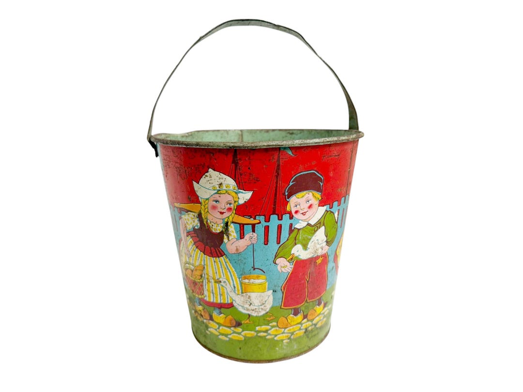 Vintage J. Chein Sand Pail: Tin Sand Toy, Dutch Children - Etsy