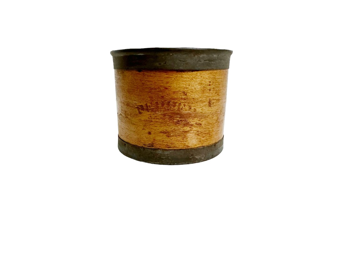 Antique Wood Spice Tin Pepper Spice Box Round Spice - Etsy