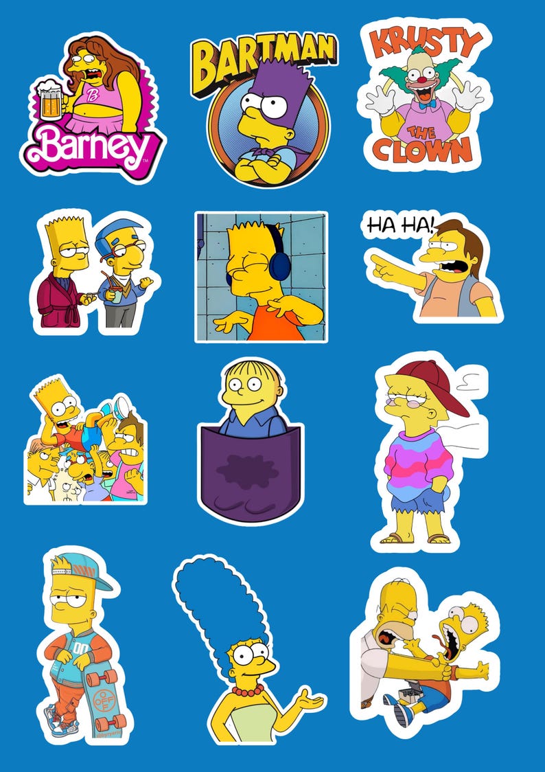 The Simpsons Sticker Bundle | 60 PNG Stickers | Instant Download - Etsy