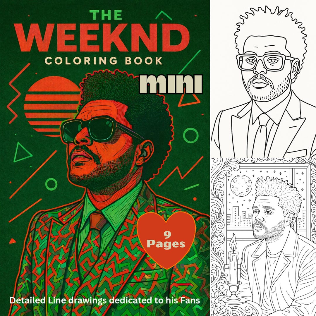 The Weeknd Mini Coloring Book | 9 Pages | Instant Download - Etsy