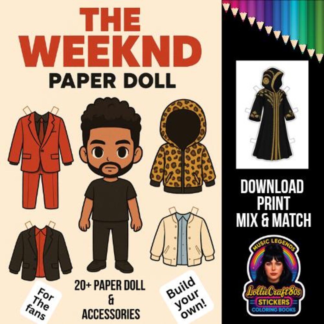 The Weeknd | Paper Doll | Chibi Style | DIY Outfit Fun! 20+ Paper Dolls ...