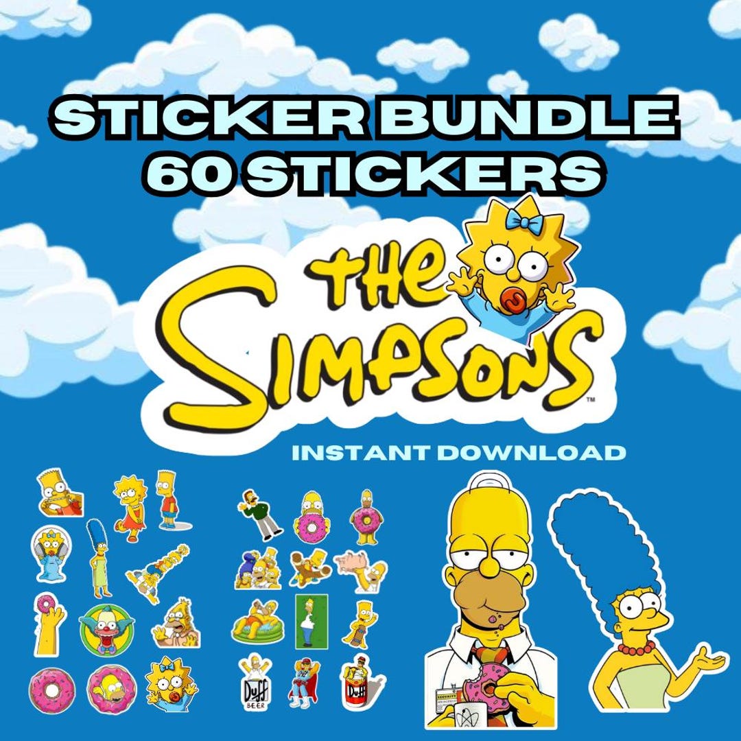 The Simpsons Sticker Bundle | 60 PNG Stickers | Instant Download - Etsy