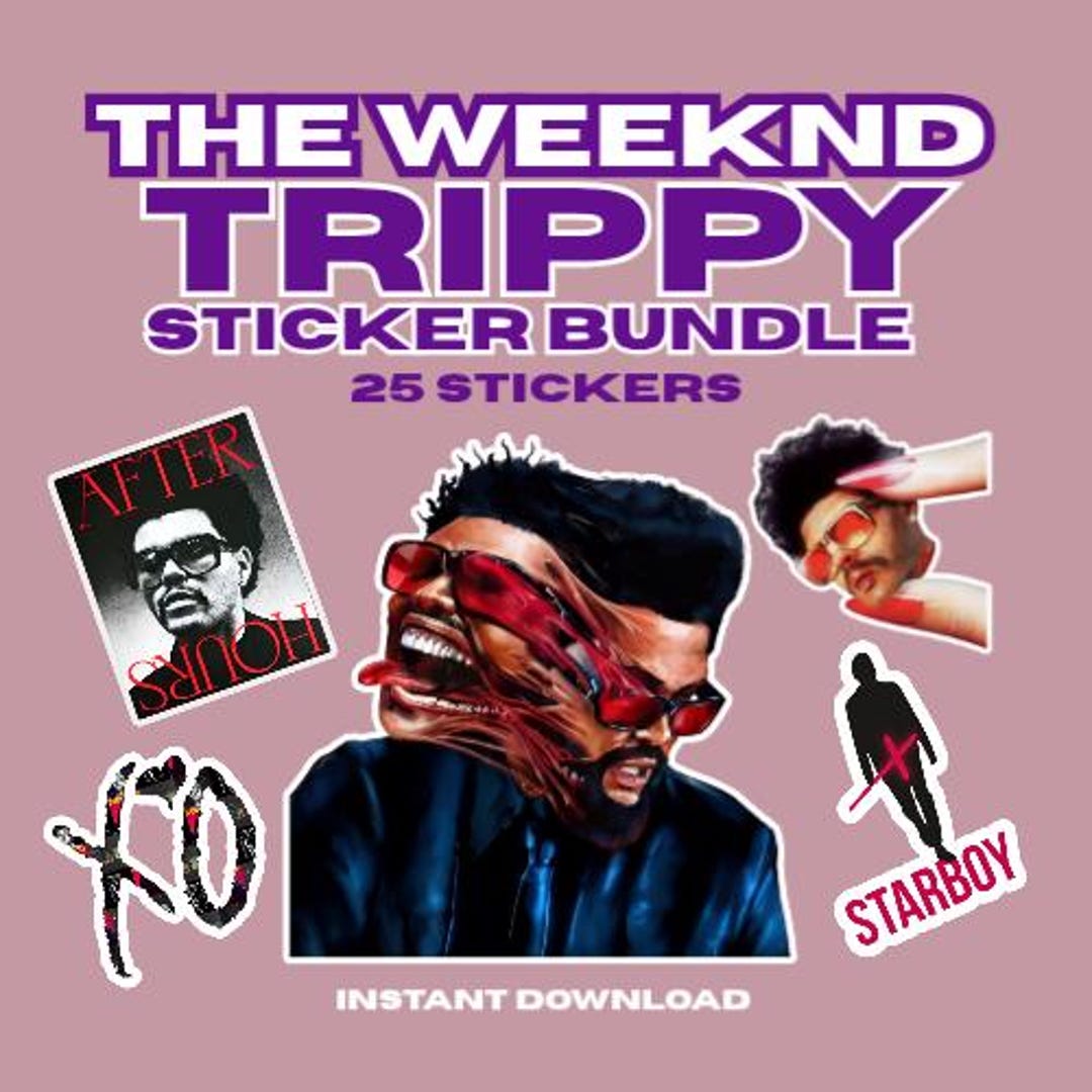 The Weeknd | 25 Trippy PNG Sticker Set | Instant Download - Etsy UK