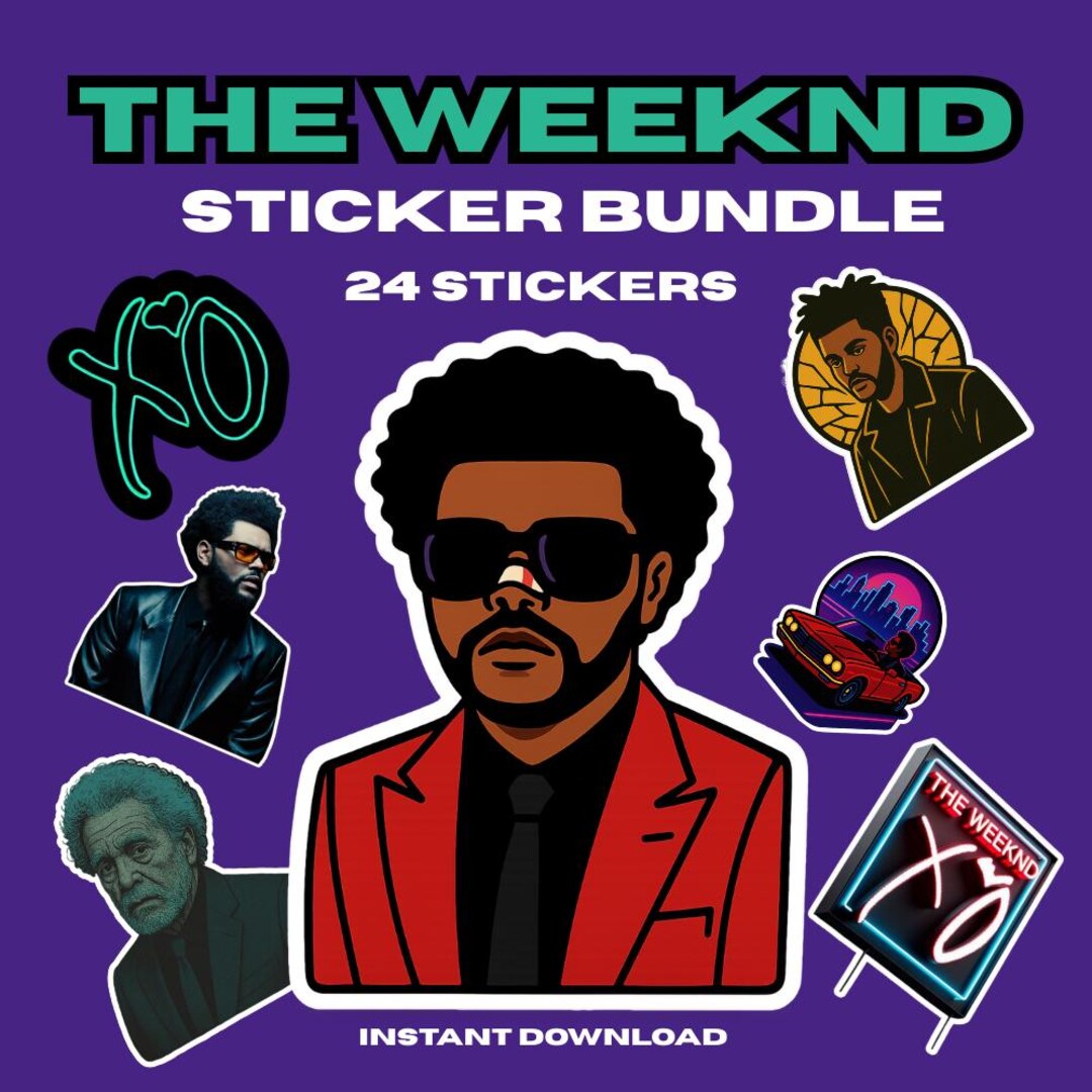 The Weeknd Sticker Bundle | 24 Pngs | Kissland | Blinding Lights | Dawn ...